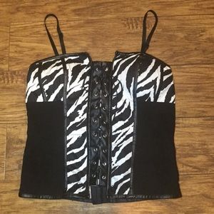 Body Central | Tops | Body Central Zebra Print Bustier Corset Top ...